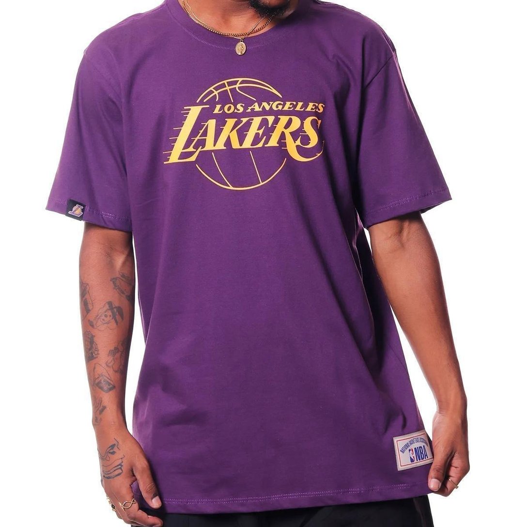 CAMISETA NBA MASCULINA LAKERS BIG LOGO Cor:;Tamanho:GG - Roxo | Netshoes