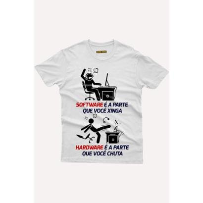 Camiseta Nerd Chic Software Você Xinga, Hardware Você Quebra - Branco ...