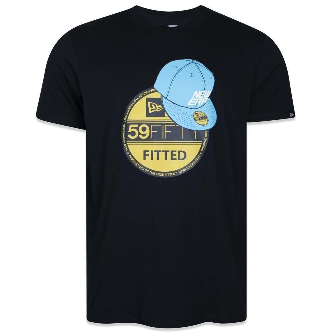CAMISETA NEW ERA REGULAR 59FIFTY STICKER CORE MANGA CURTA - Preto ...
