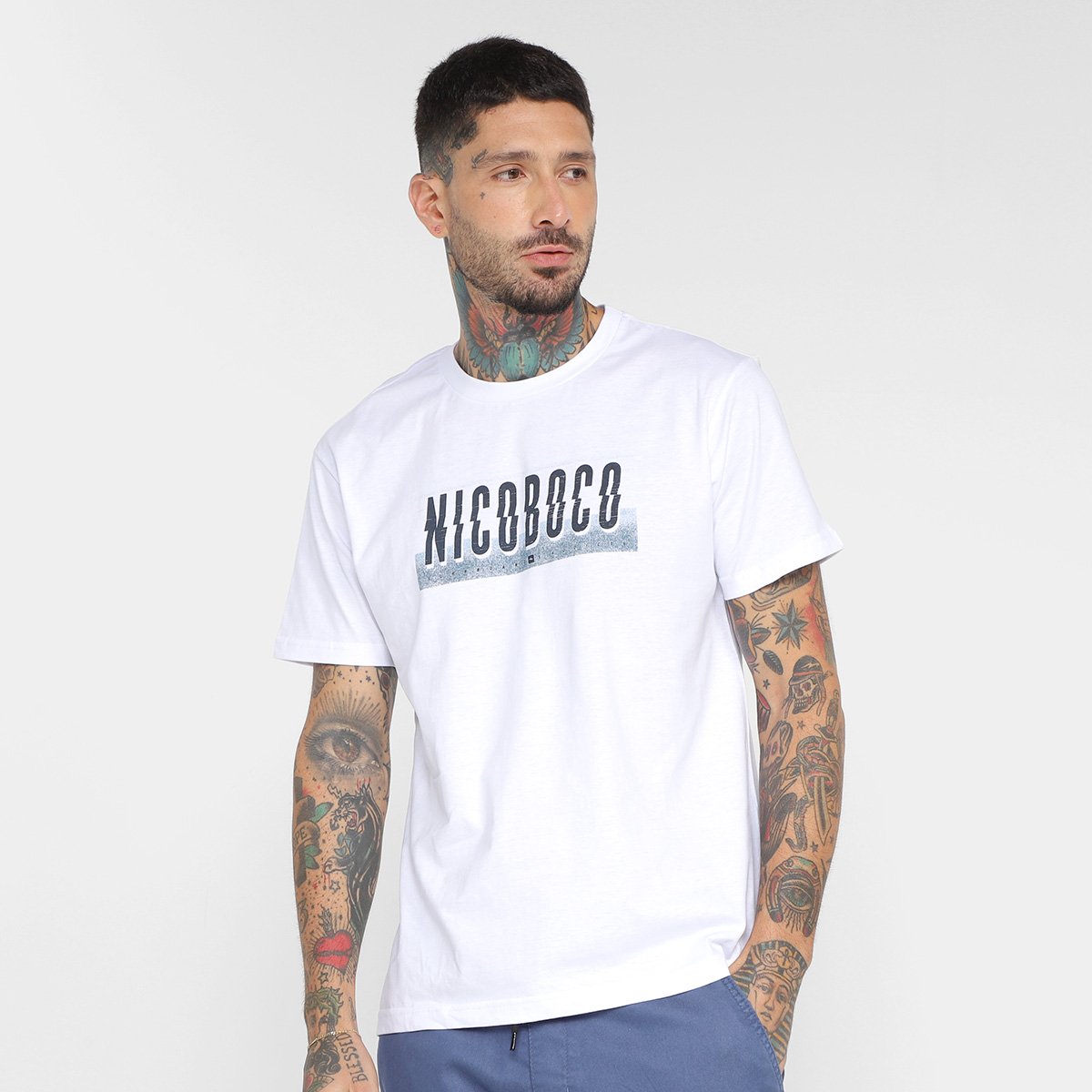 Camiseta Nicoboco Básica Darak Masculina - Branco | Netshoes