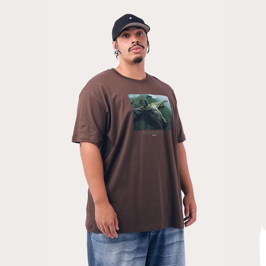 Camiseta Oversized MCD Cristo - Marrom | Netshoes