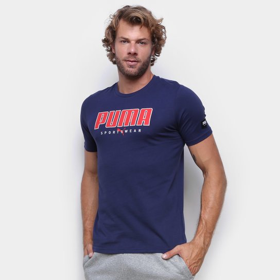Camiseta Puma Athletics Masculina - Marinho | Netshoes