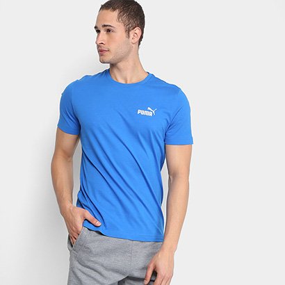 Camiseta Puma Essentials Small Logo Masculina - Azul | Netshoes