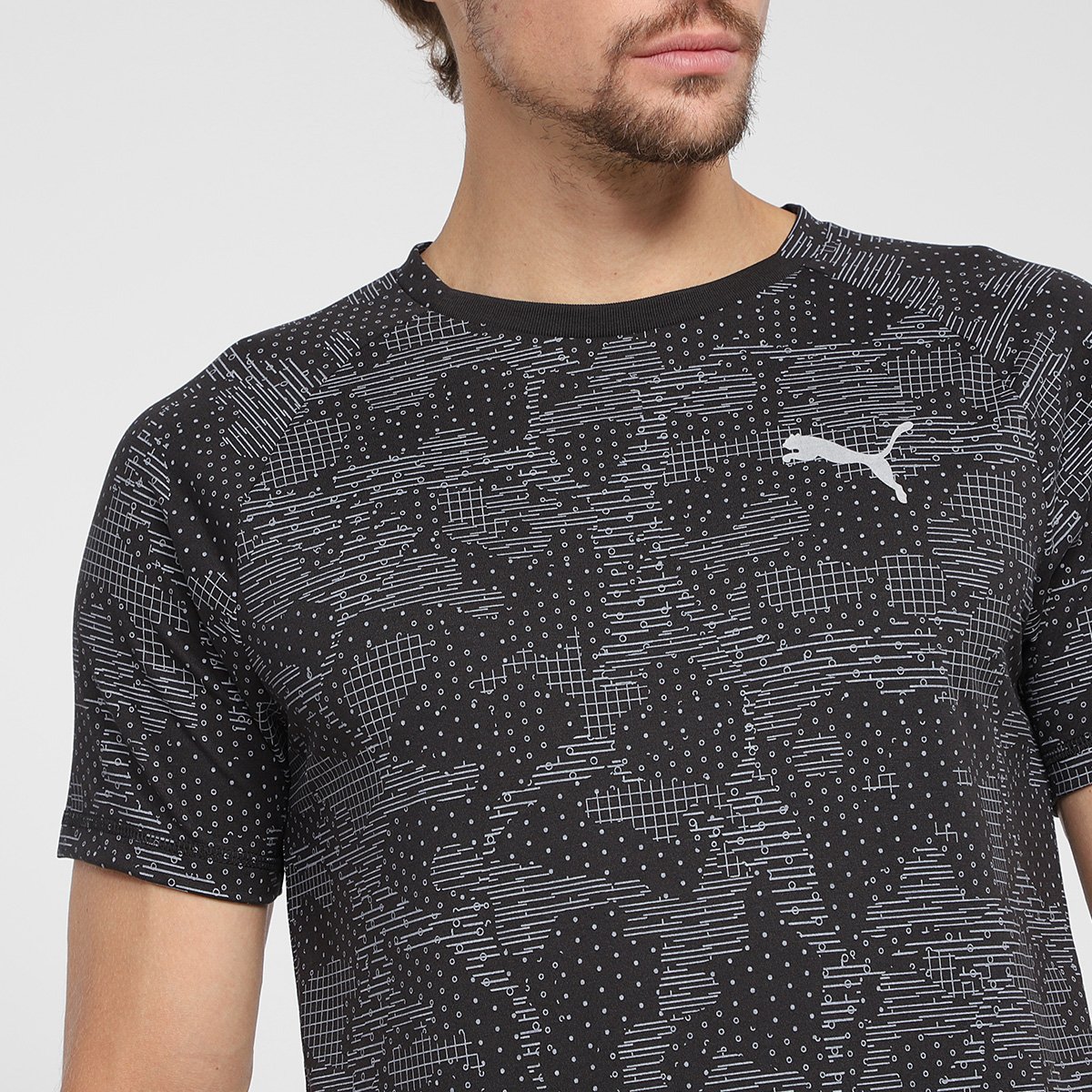 Camiseta Puma Evostripe AOP Masculina - Preto | Netshoes