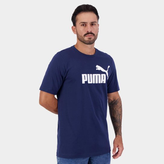 Camiseta Puma Logo I Masculina - Azul | Netshoes