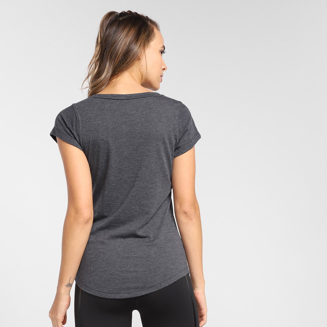 Camiseta Puma Performance Heather Cat Feminina - Grafite | Netshoes