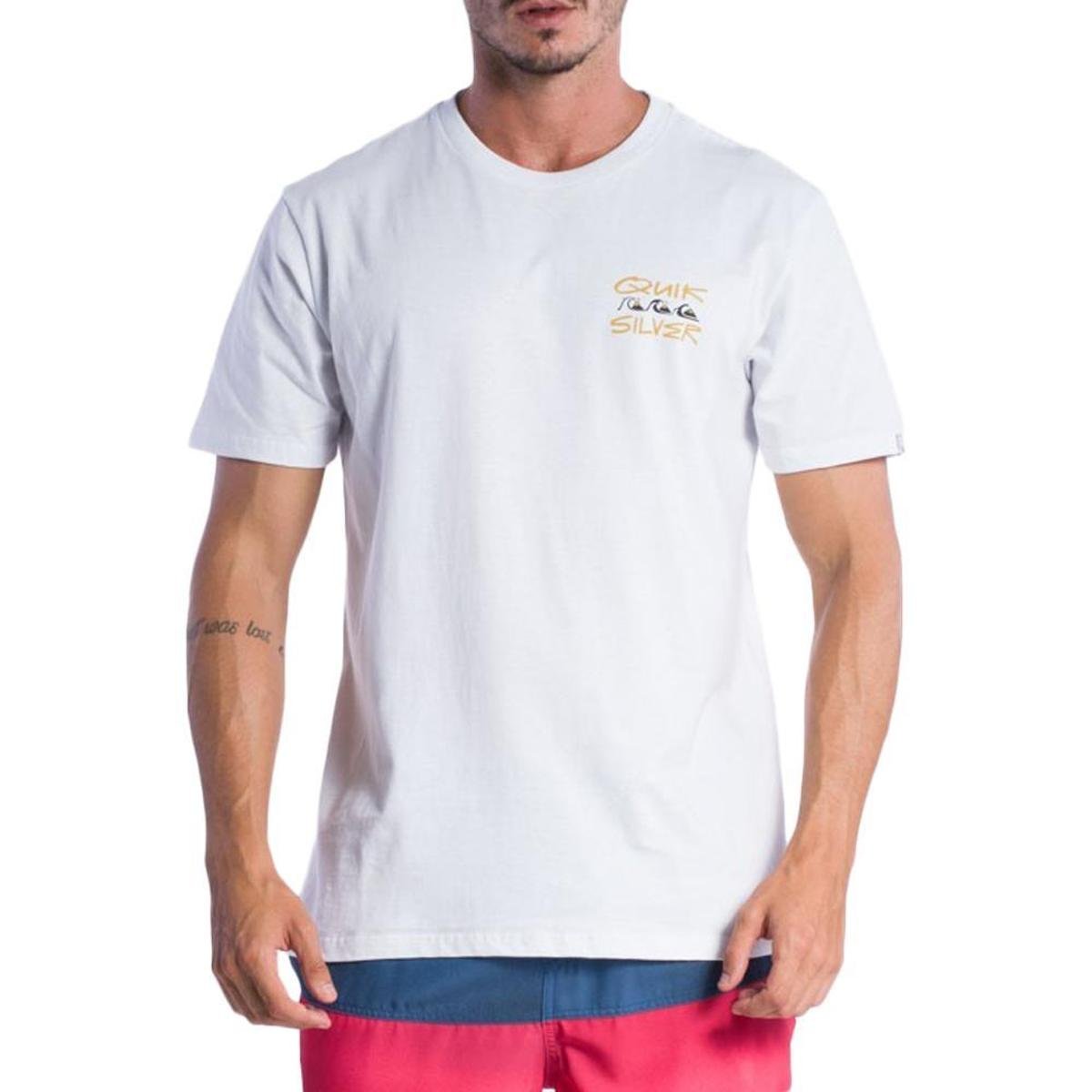 Camiseta Quiksilver Quik Frame SM24 Masculina - Branco | Netshoes