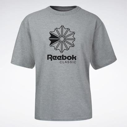 Camiseta Reebok Young Relax Fit Masculina - Cinza | Netshoes