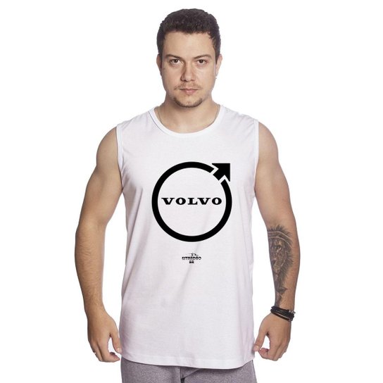 Camiseta Regata Masculina Volvo Logo Escudo Estradão BR - Branco | Netshoes