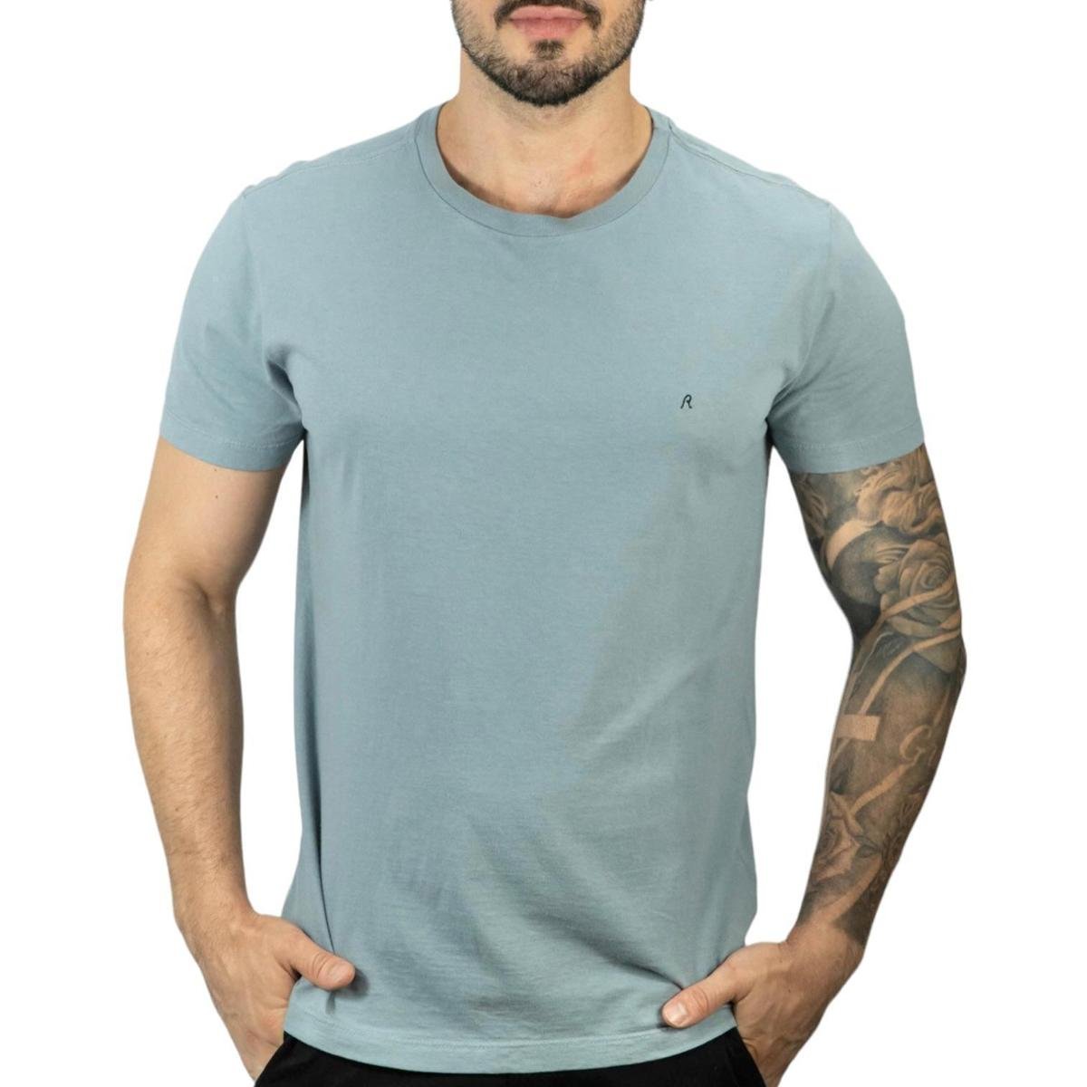 Camiseta Rep Jeans Replay Básica Masculina - Cinza | Netshoes