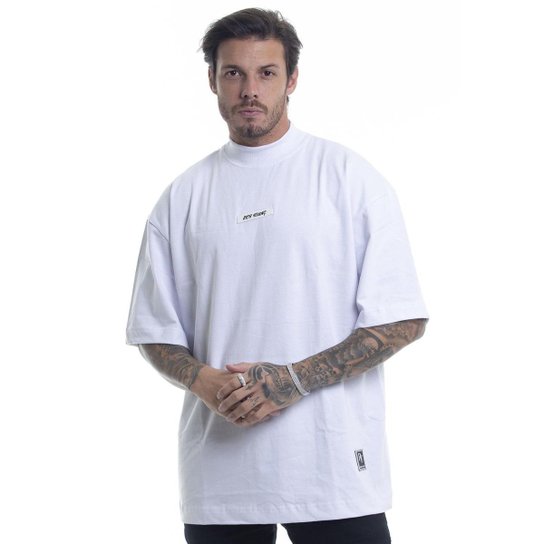 Camiseta Rich Young Oversized Gola Alta Borracha Branca - Branco | Netshoes