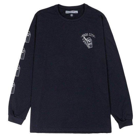 Camiseta Rock City Boff Coffin M/L Preto - Preto | Netshoes