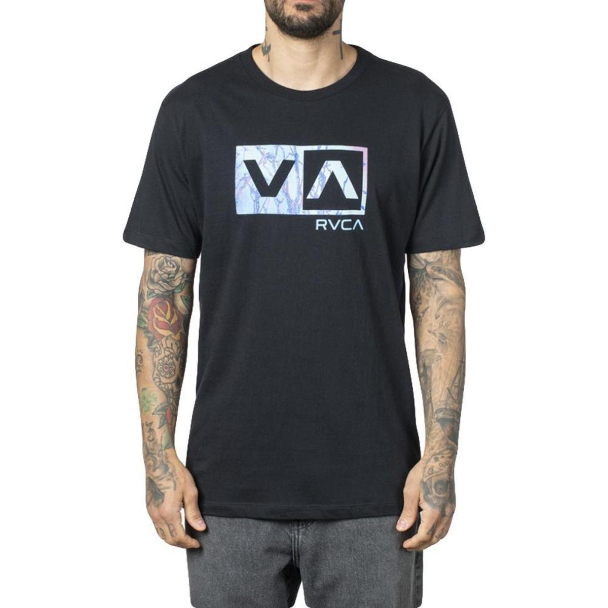 Camiseta RVCA Balance Box WT23 Masculina - Preto | Netshoes