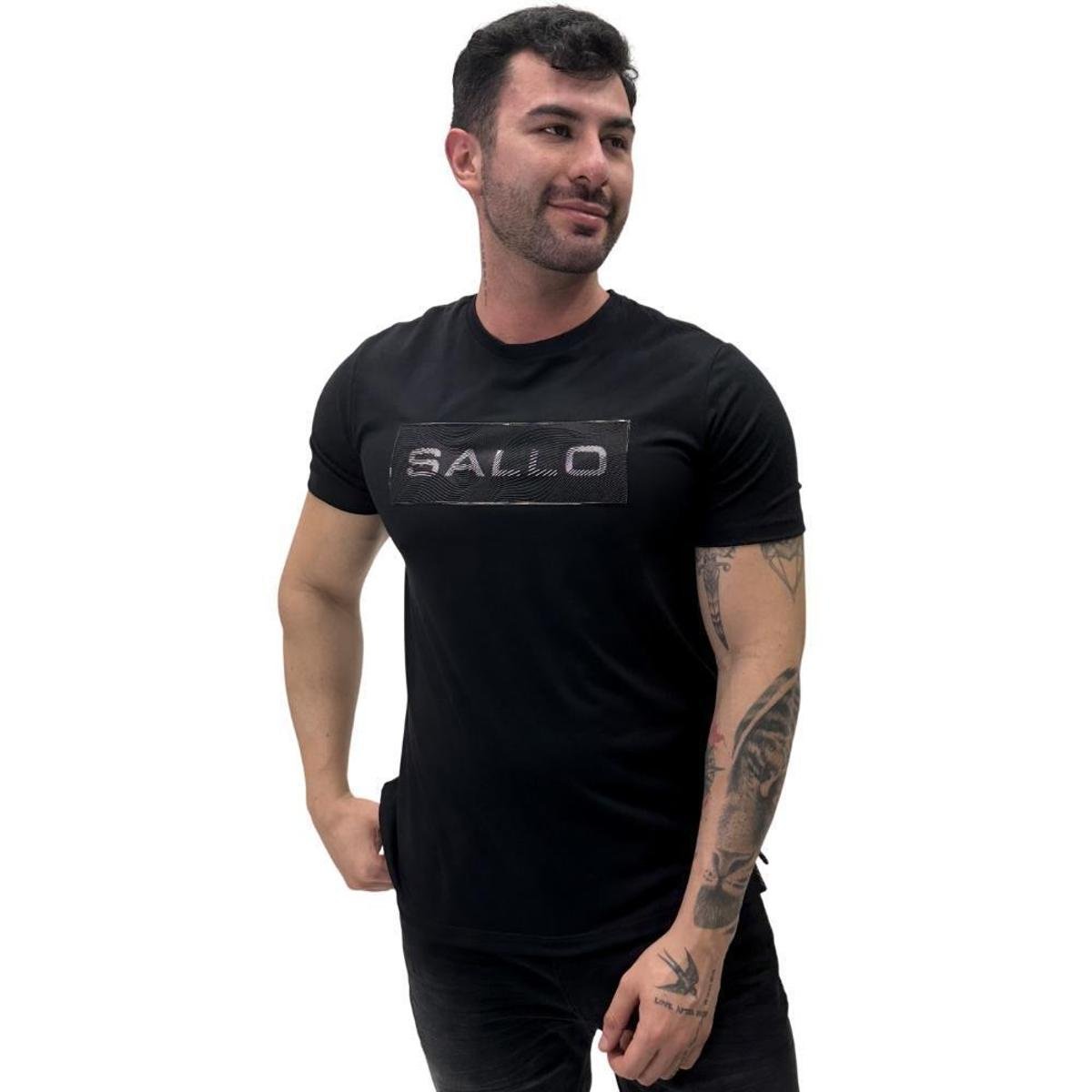 Camiseta Sallo Manga Curta Gola Redonda Masculina - Preto | Netshoes