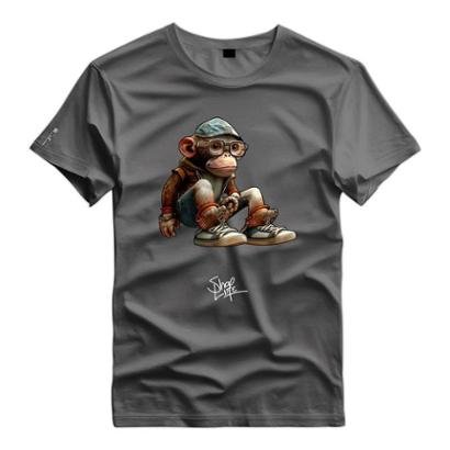 Camiseta Shap Life Personalizada Macaco Nerd Óculos Old Monkey Style ...
