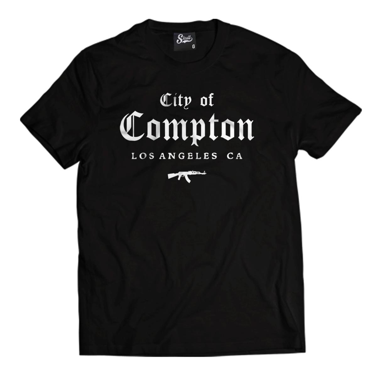 Camiseta Skull Clothing City of Compton Masculina - Preto | Netshoes