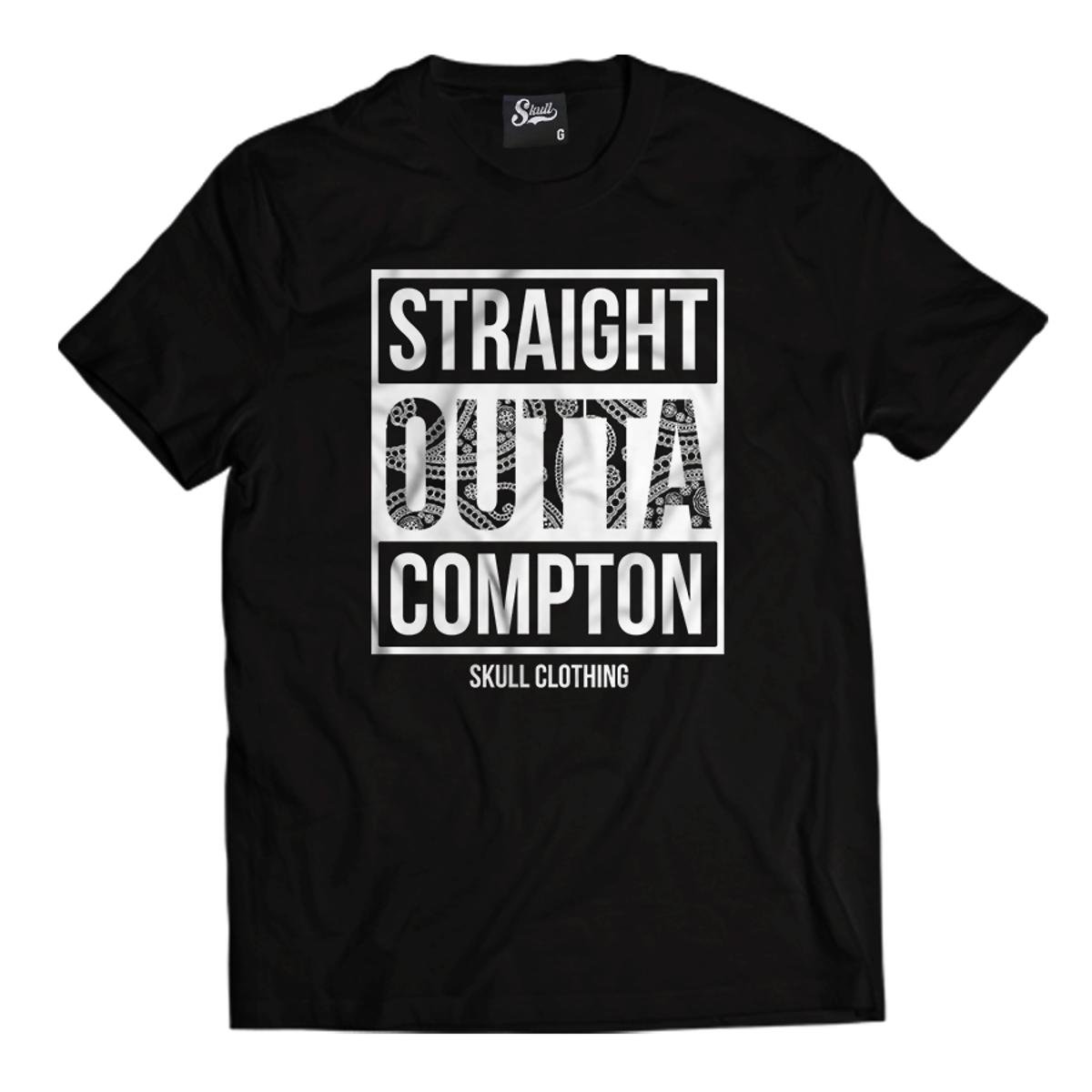 Camiseta Skull Clothing Straight Outta Compton Masculina - Preto | Netshoes