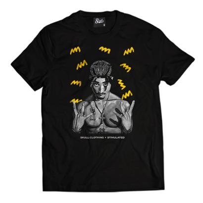 Camiseta Skull Clothing Tupac Yellow Masculina - Preto | Netshoes