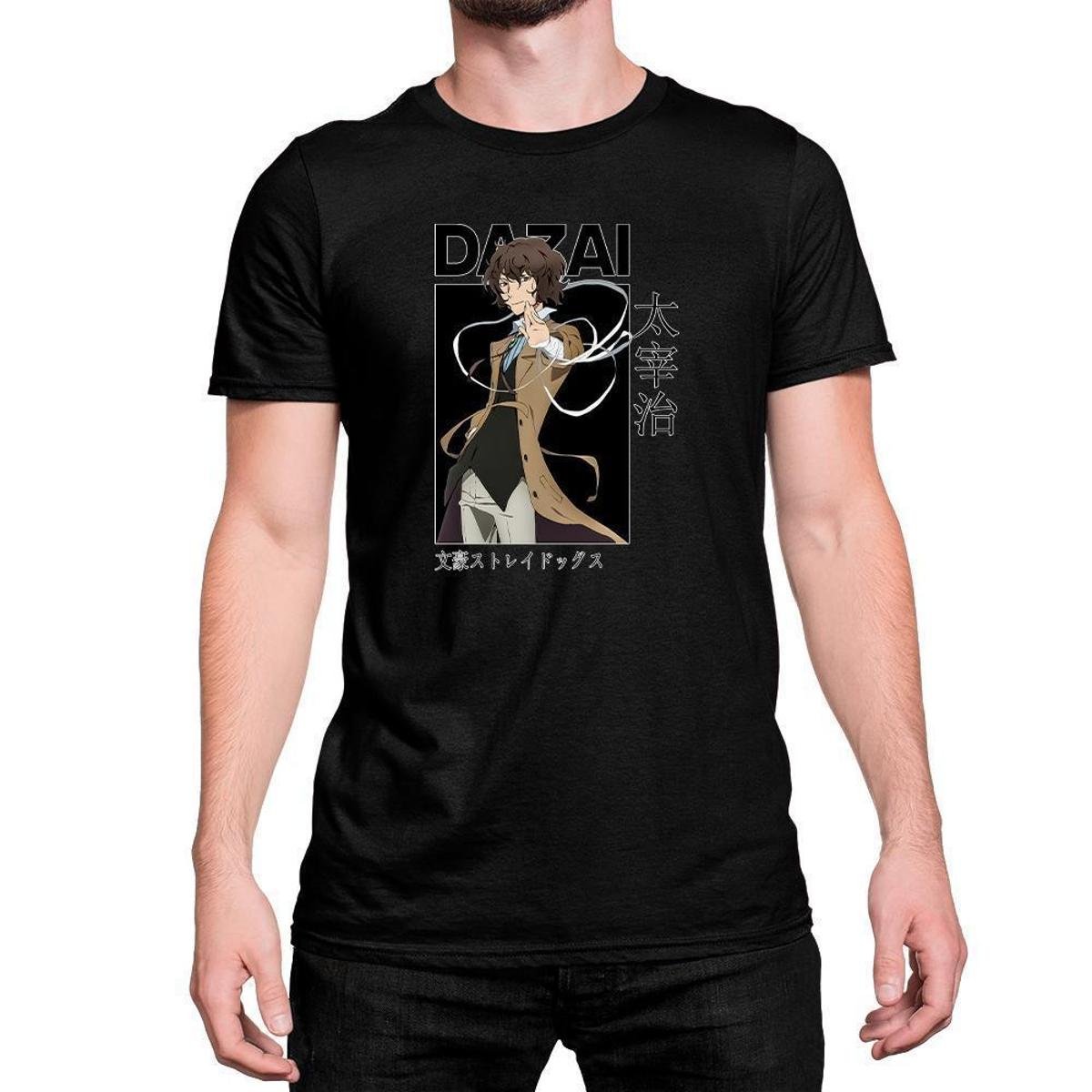 Camiseta T-Shirt Bungou Stray Dogs Dazai Osamu - Preto | Netshoes