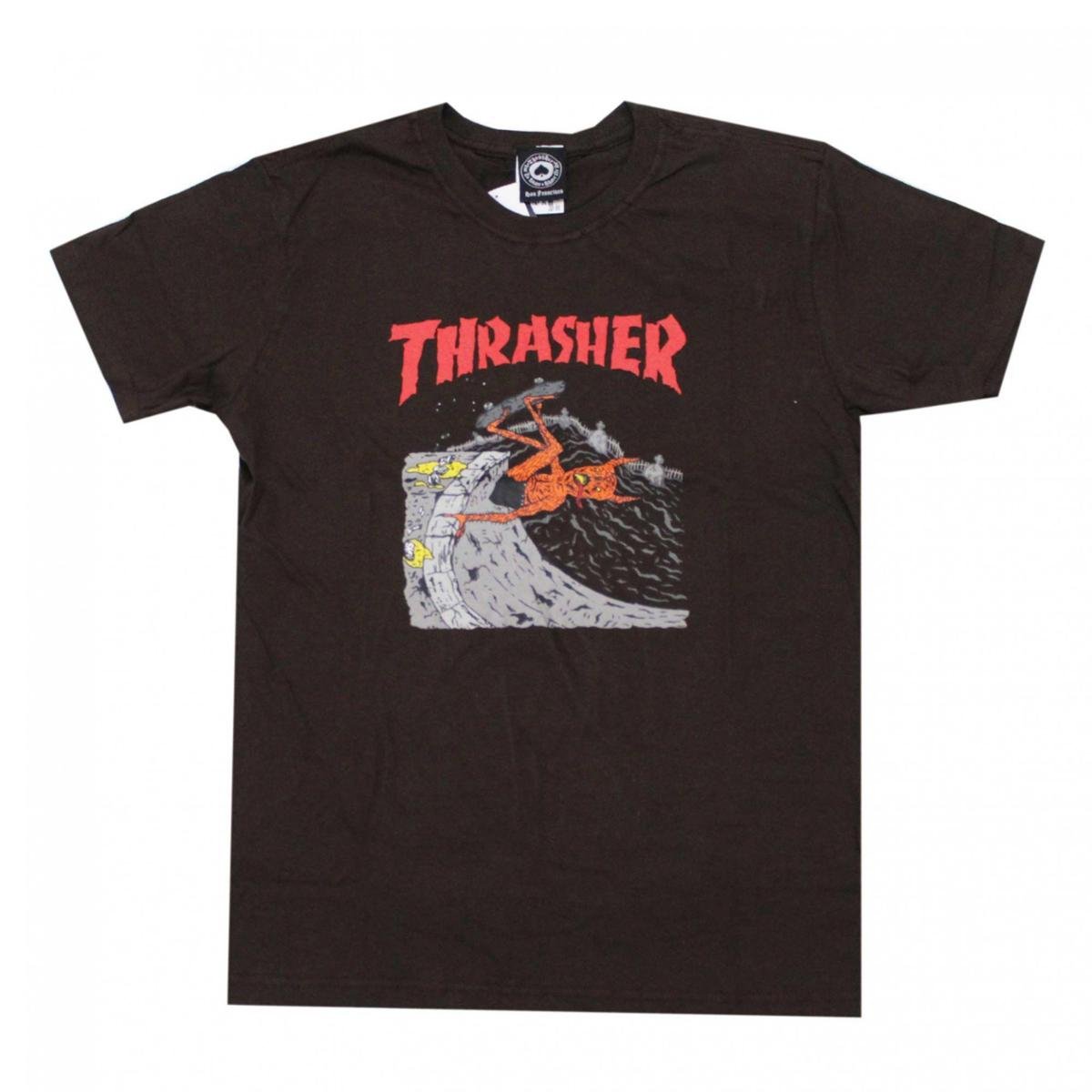 Camiseta Thrasher Magazine Neckface Invert Marrom - Marrom | Netshoes