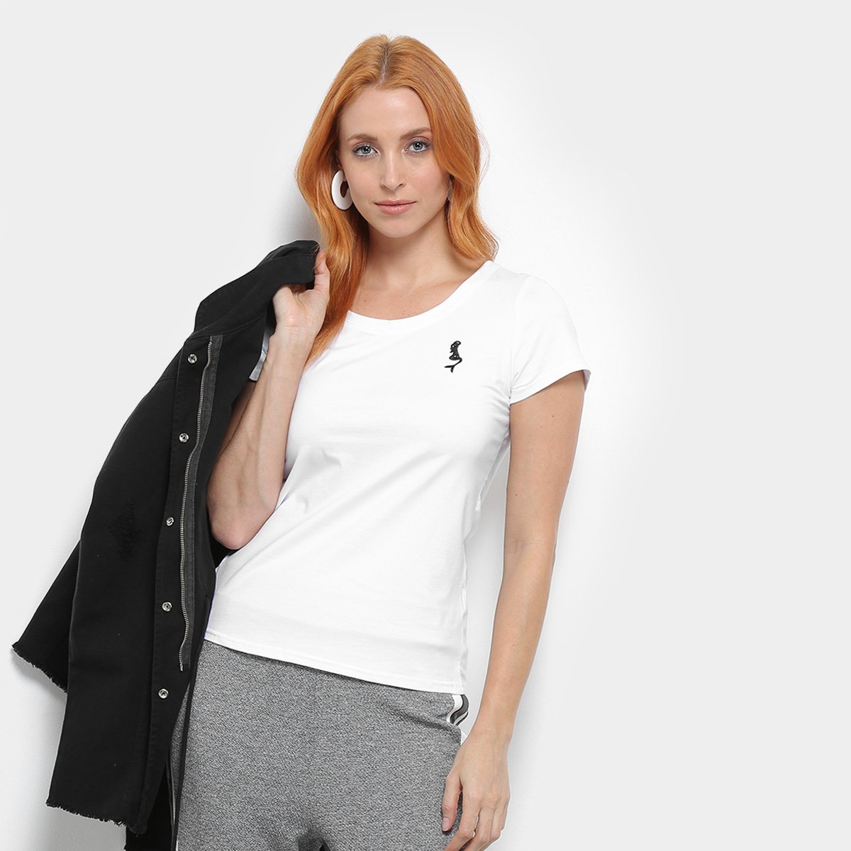 Camiseta Top Moda Bordado Feminina - Branco | Netshoes