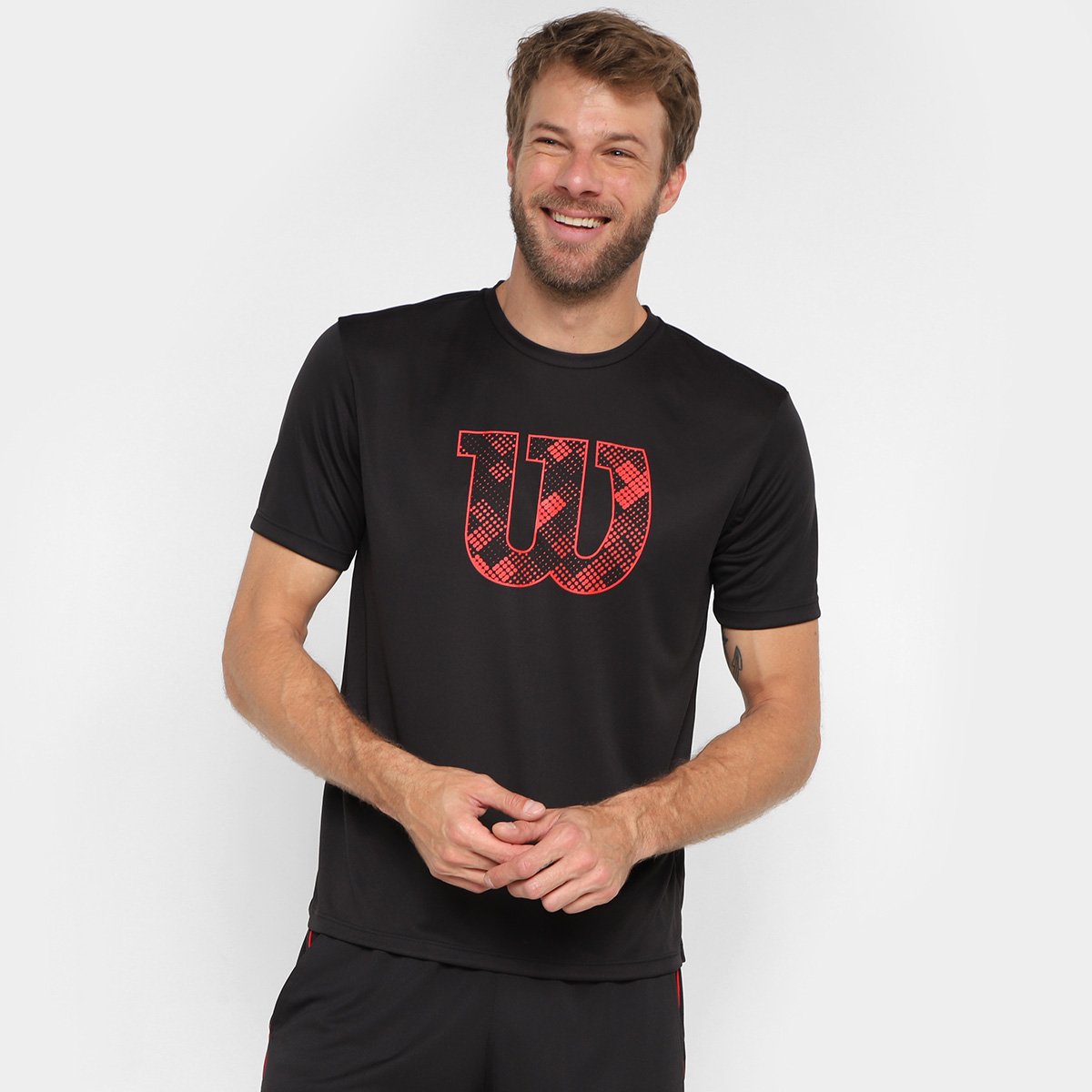 Camiseta Wilson Clay III Masculina - Preto | Netshoes