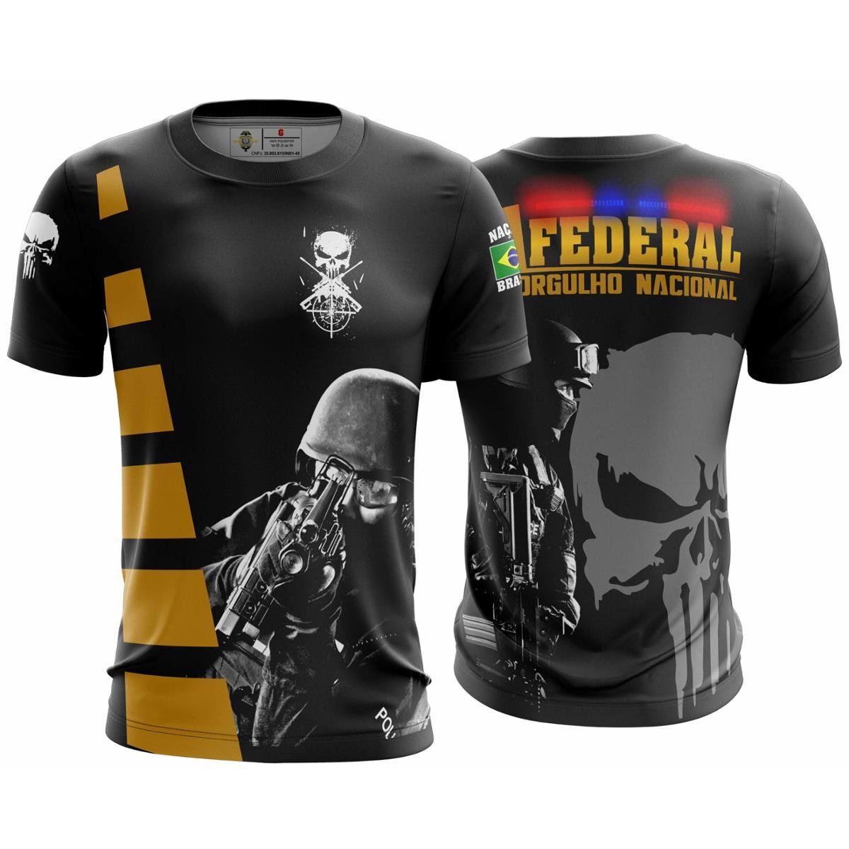 CAMISETA/CAMISA HOMENAGEM POLICIA FEDERAL (uso liberado) - Preto | Netshoes