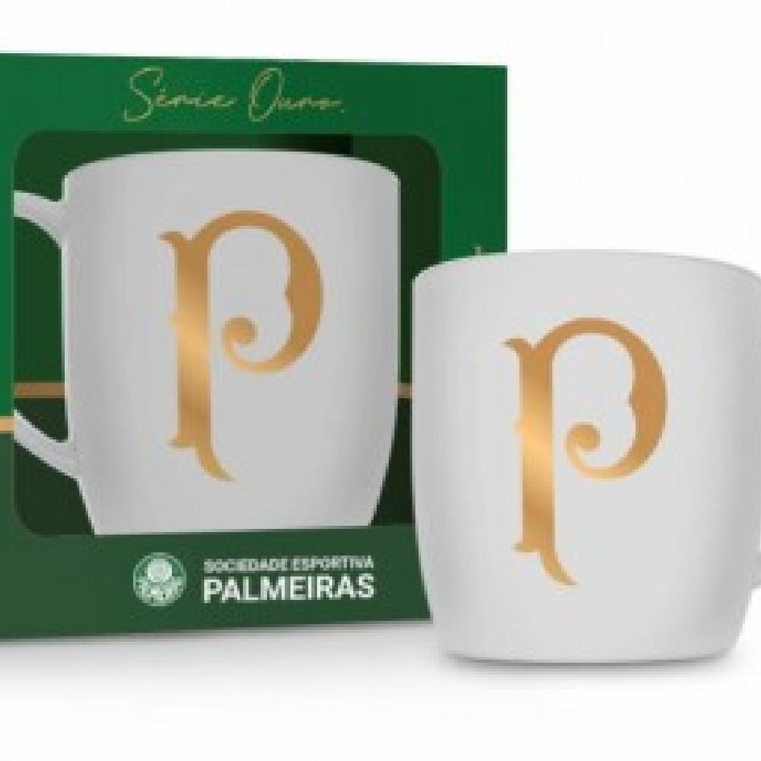 Caneca Palmeiras Porcelana Urban 300ml Série Ouro Oficial - Branco ...