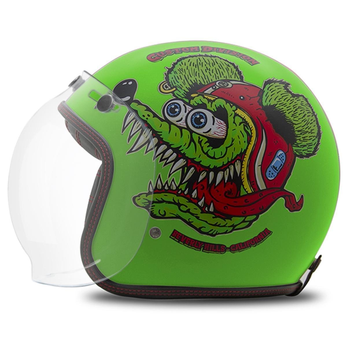 Capacete Aberto Custom Psycho Rat Retrô Vintage Chopper Clássico ...
