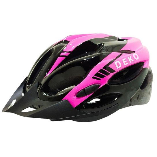 Capacete Ciclismo Mtb Bike Bicicleta Led Sinalizador Rosa Pisca - Rosa | Netshoes