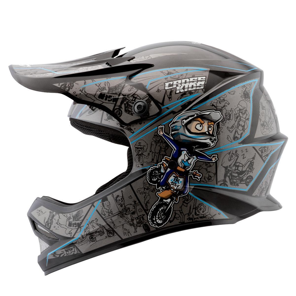 Capacete Motocross Infantil Pro Tork Cartoon Racing - Preto | Netshoes