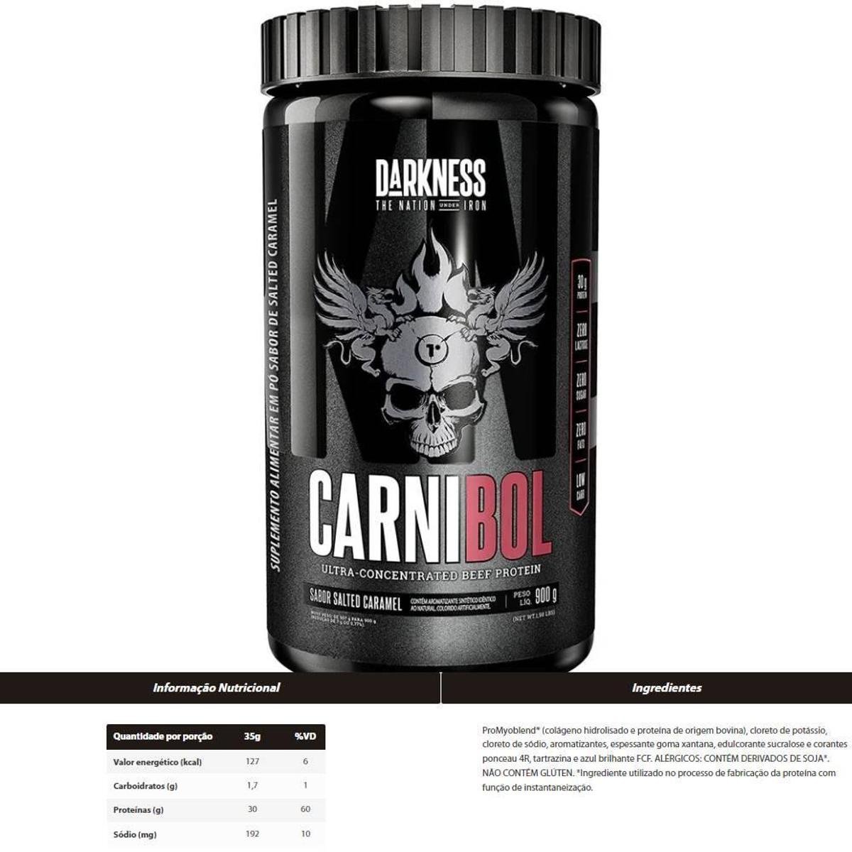 CARNIBOL PROTEINA DA CARNE CARAMELO SALGADO 900G - DARKNESS - undefined ...
