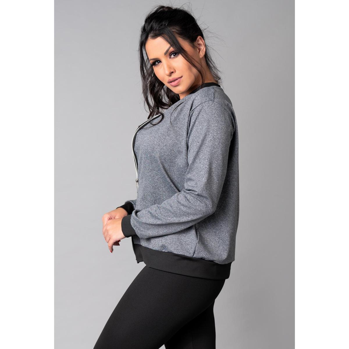 Casaco Blusa Suplex Feminino Inverno Mvb Modas - Cinza | Netshoes