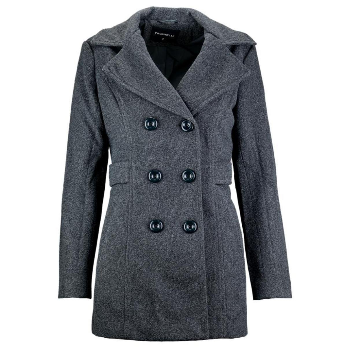 Casaco Facinelli Sobretudo Lã Feminino - Cinza | Netshoes