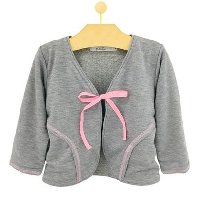 Casaco Infantil Pandi Moletim Laço Feminino - Cinza | Netshoes