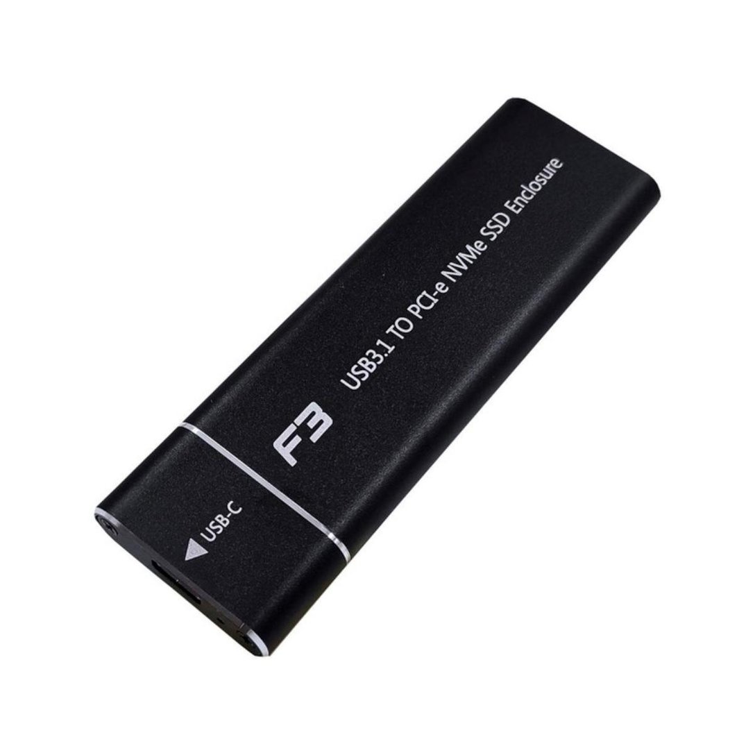 Case para SSD M.2 NVMe - USB-C e USB 3.0 - F3 CS-ADP-NGFF/NVME - Única ...