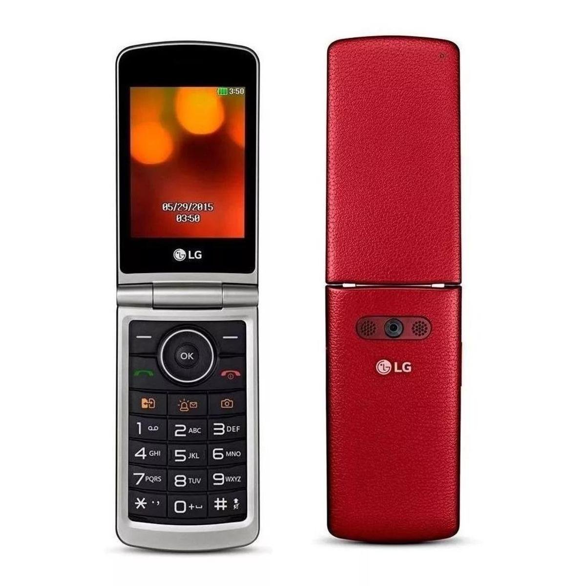 Celulares Lg G360 Dual Sim Flip Tela 3.0 Câmera Rádio Fm - Vermelho ...