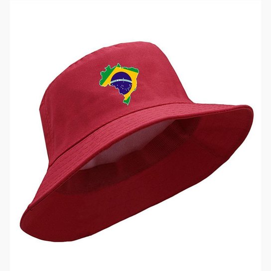 Chapéu Bucket Unissex Mapa Brasil - Vermelho | Netshoes