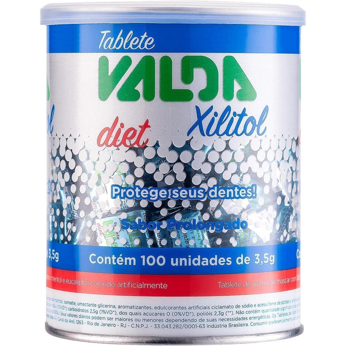 Chiclete Valda Tablete Goma De Mascar Xilitol C/ 100 Un - Verde | Netshoes
