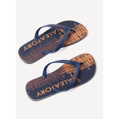 Chinelo Aleatory Estampado Draw Marinho - Marinho | Netshoes