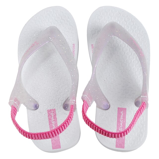 Chinelo Bebê Grendene Ipanema Glitter Menina - Branco | Netshoes