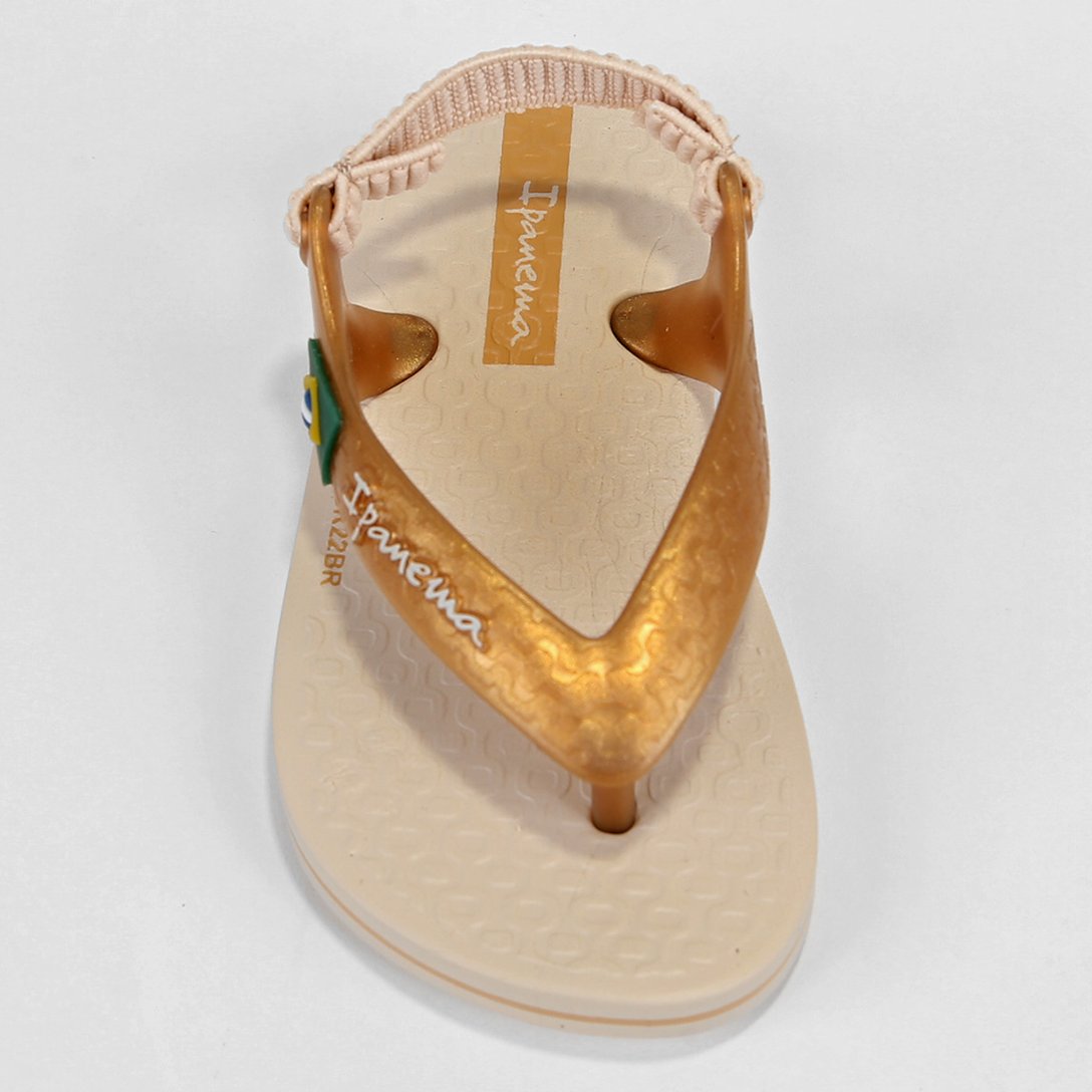 Chinelo Bebê Grendene Kids Ipanema Brasil Menina - Bege | Netshoes