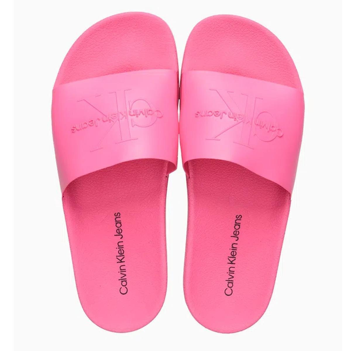 CHINELO CALVIN KLEIN FEMININO SLIDE CKJ - Rosa | Netshoes