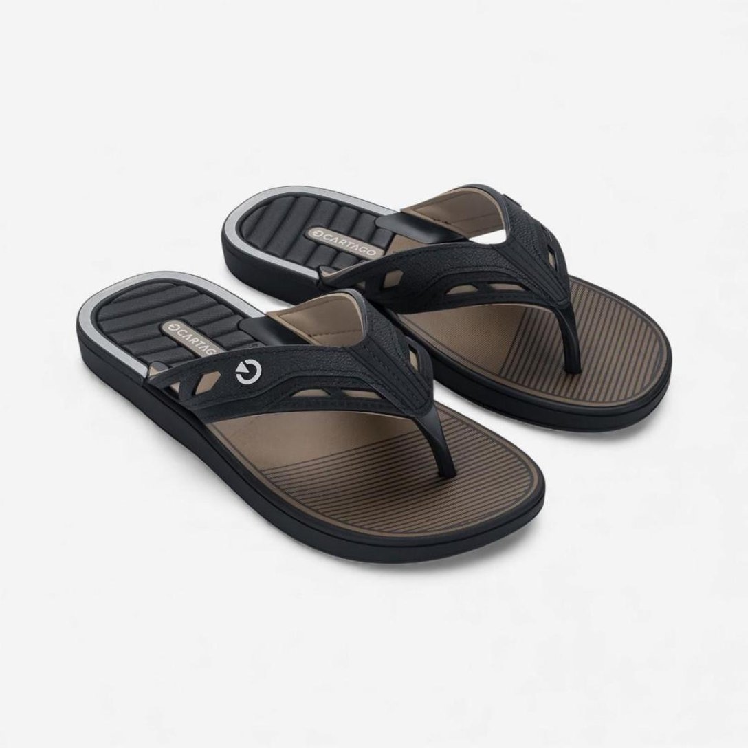 Chinelo Cartago Dallas Masculino Preto - Preto+Bege | Netshoes
