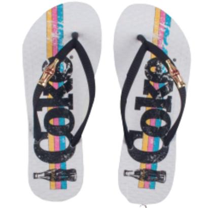 Chinelo Coca Cola Coke bands Cc3316 Feminino - Branco | Netshoes