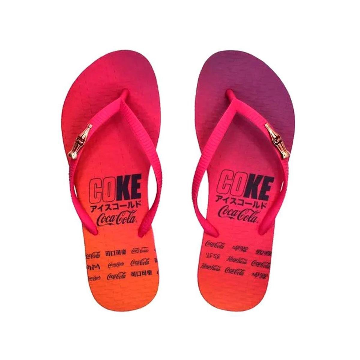 Chinelo Coca Cola Coke Japan Pink - Feminino - 38 - Rosa - Rosa | Netshoes