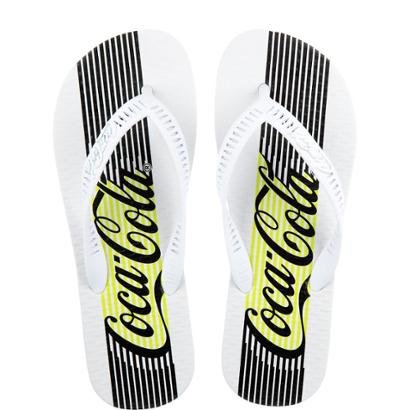 CHINELO COCA COLA SCRIPT LINES MASCULINO - Branco | Netshoes