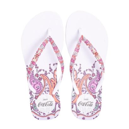 Chinelo Coca Cola Trend Paisley Feminino Branco - Branco | Netshoes