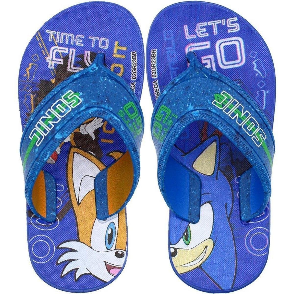 Chinelo de Dedo Sonic Speed Let's Go Infantil Juvenil Menino - Azul ...