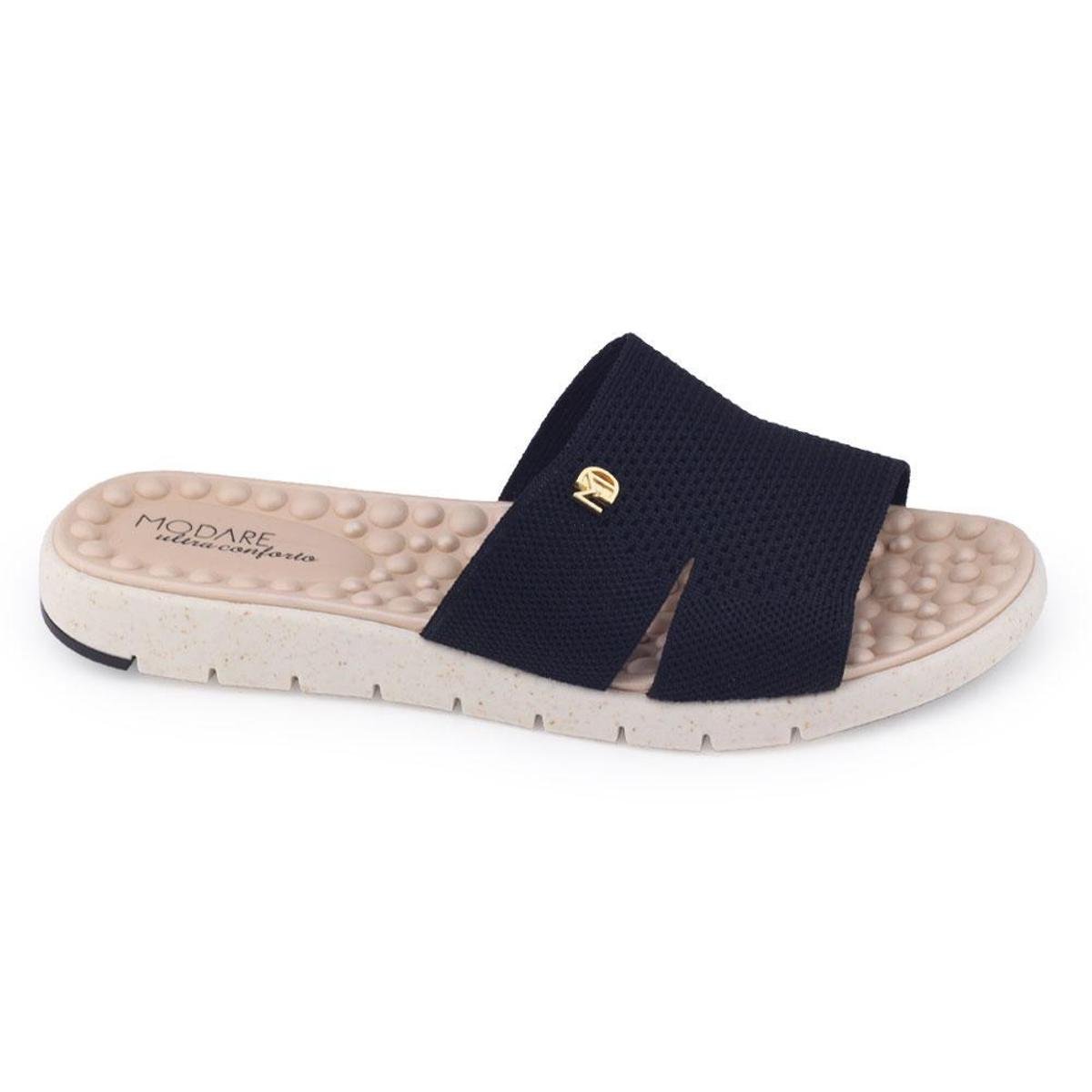 Chinelo Fem Modare UltraConforto 7162.218 Gaspea Knit Taro - Preto ...